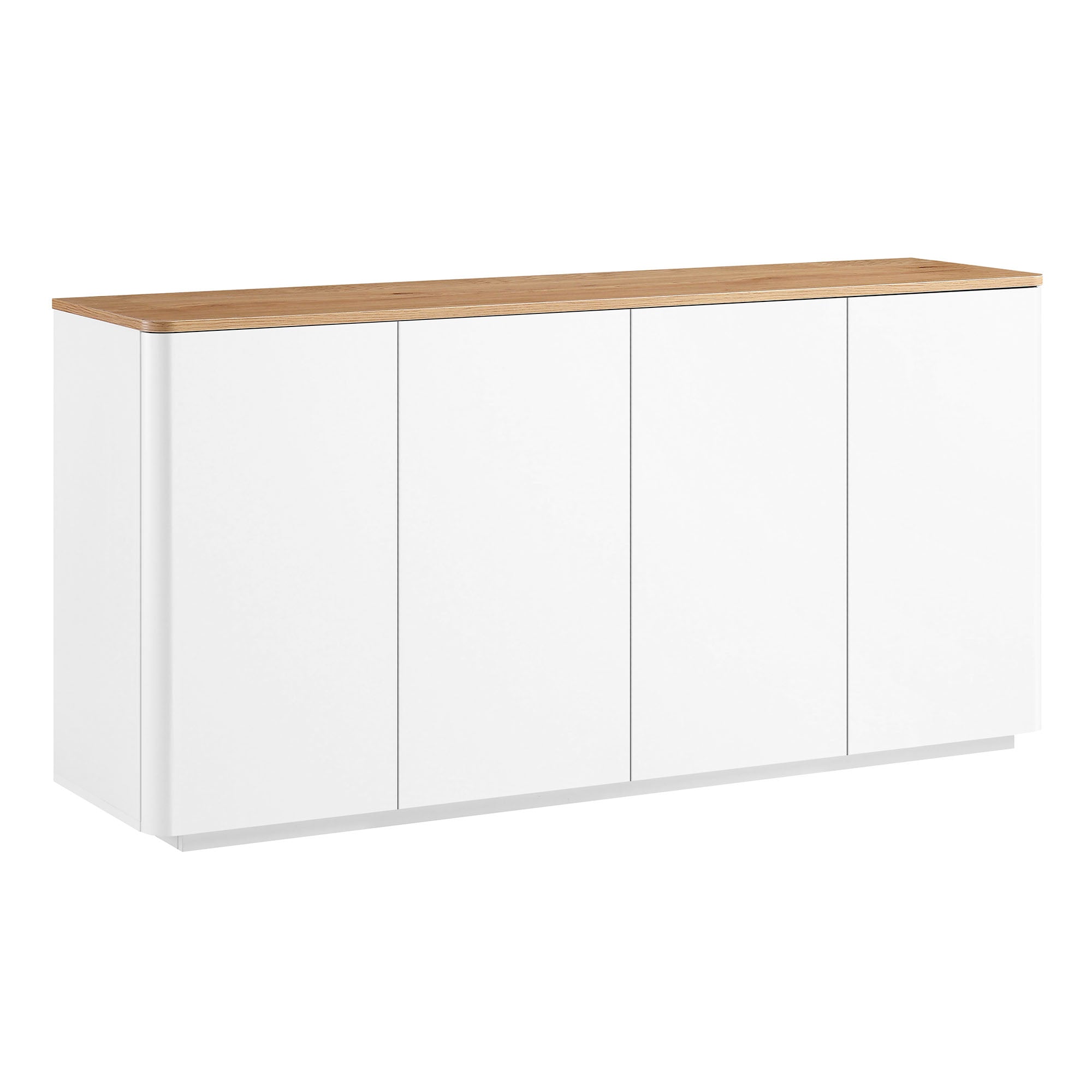 Agnes Curved Edge 150cm Wide Sideboard, White | daals