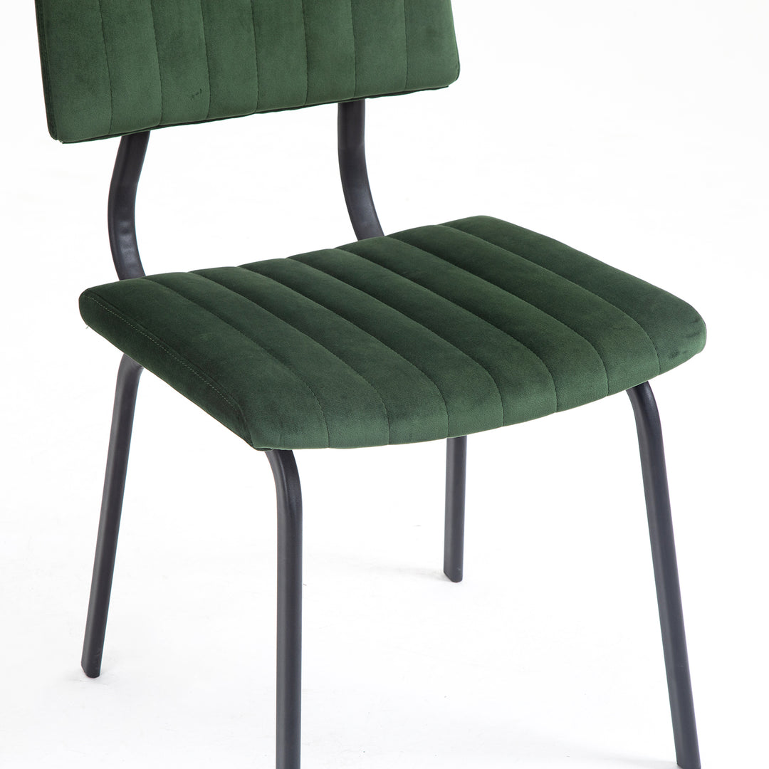 Charlecote Set of 2 Fluted Dining Chairs (Dark Green Velvet) | daals