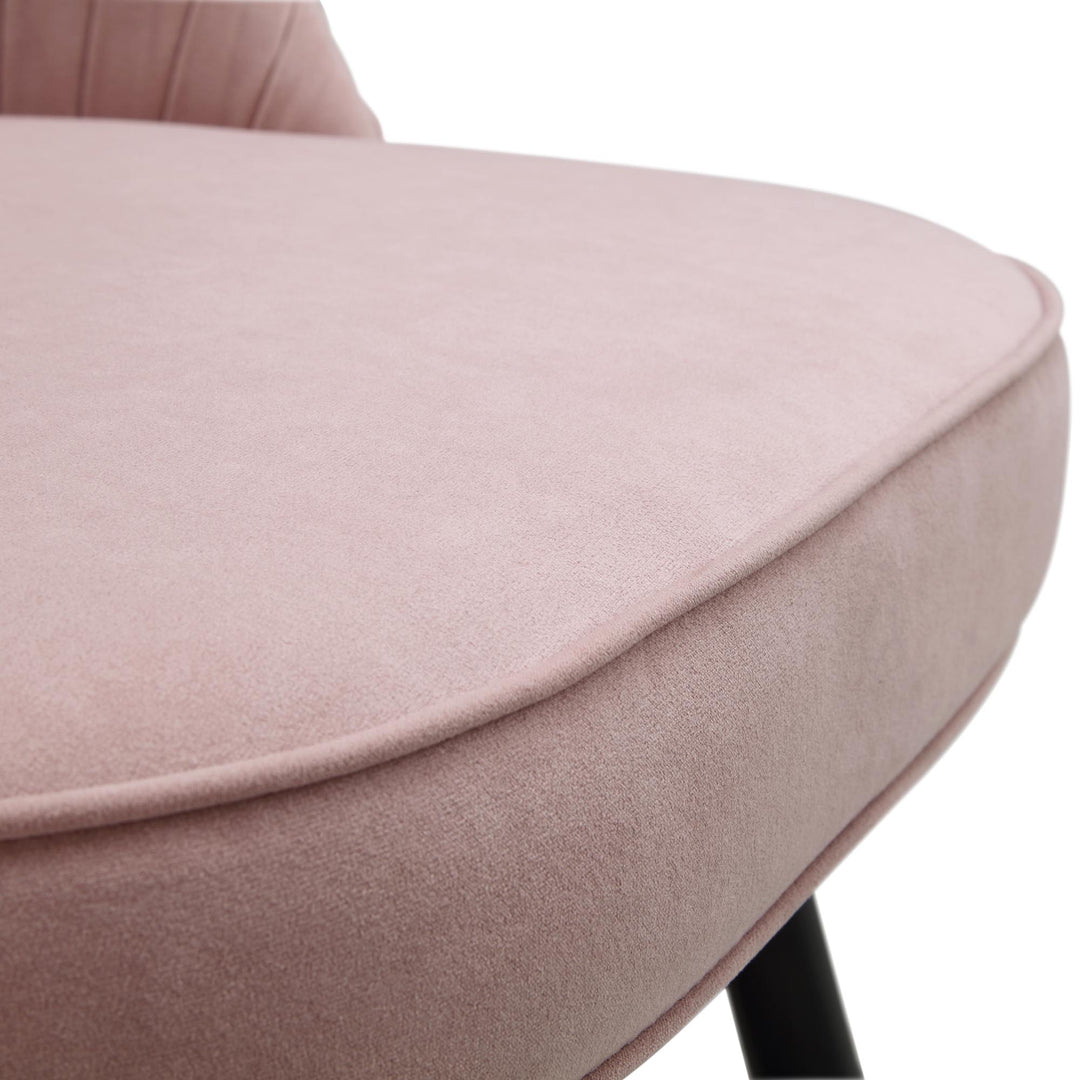 Miyae Set of 2 Pleated Pale Pink Velvet Upholstered Dining Chairs | daals