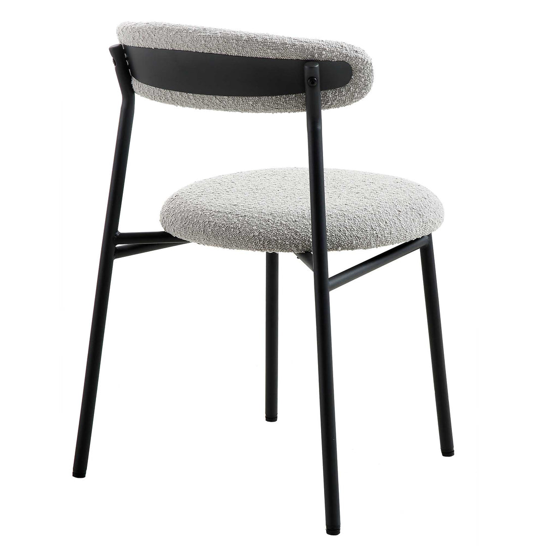 Donna Set of 2 Light Grey Boucle Dining Chairs | daals