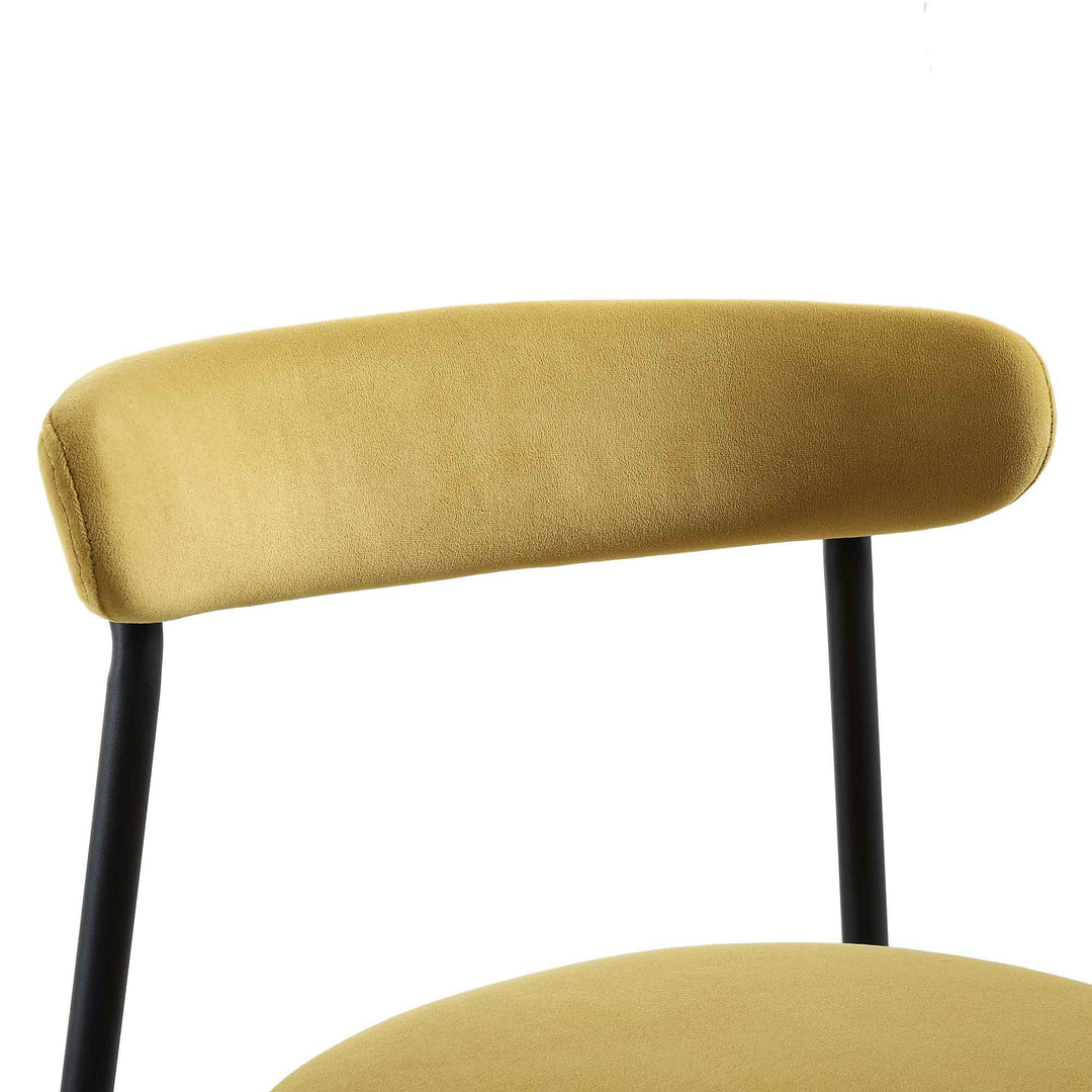 Donna Set of 2 Mustard Yellow Velvet Dining Chairs | daals
