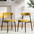 Donna Set of 2 Mustard Yellow Velvet Dining Chairs | daals