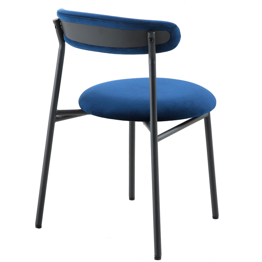 Donna Set of 2 Navy Blue Velvet Dining Chairs | daals