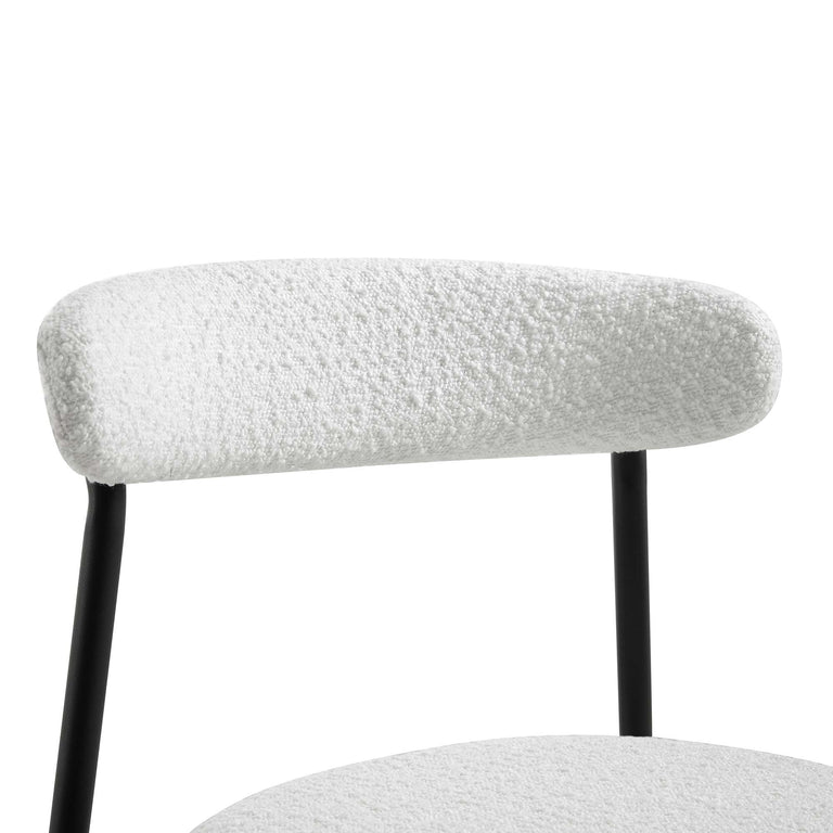 Donna Set of 2 White Boucle Dining Chairs | daals