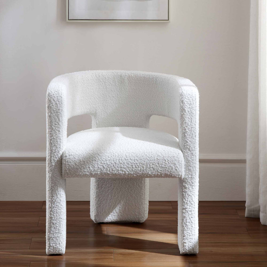 Greenwich White Boucle Dining Chair | daals