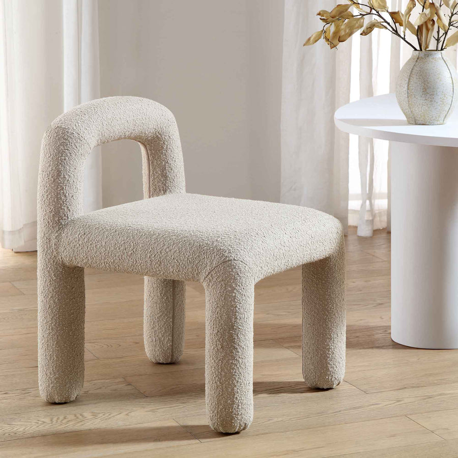 Libby Light Taupe Boucle Dining Chair | daals