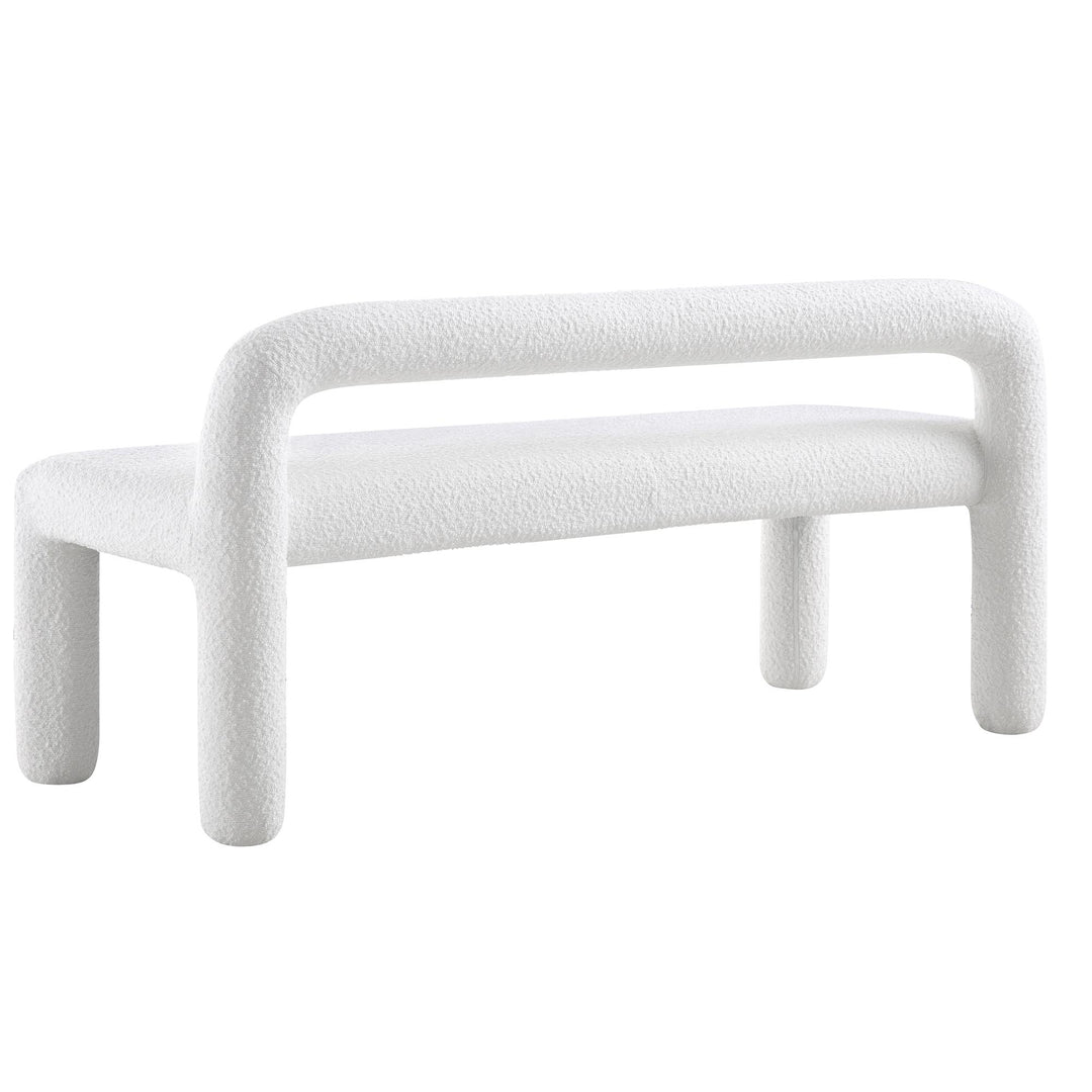 Libby Light White Boucle 3 Seater Dining Bench | daals