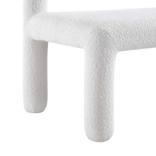 Libby Light White Boucle 3 Seater Dining Bench | daals