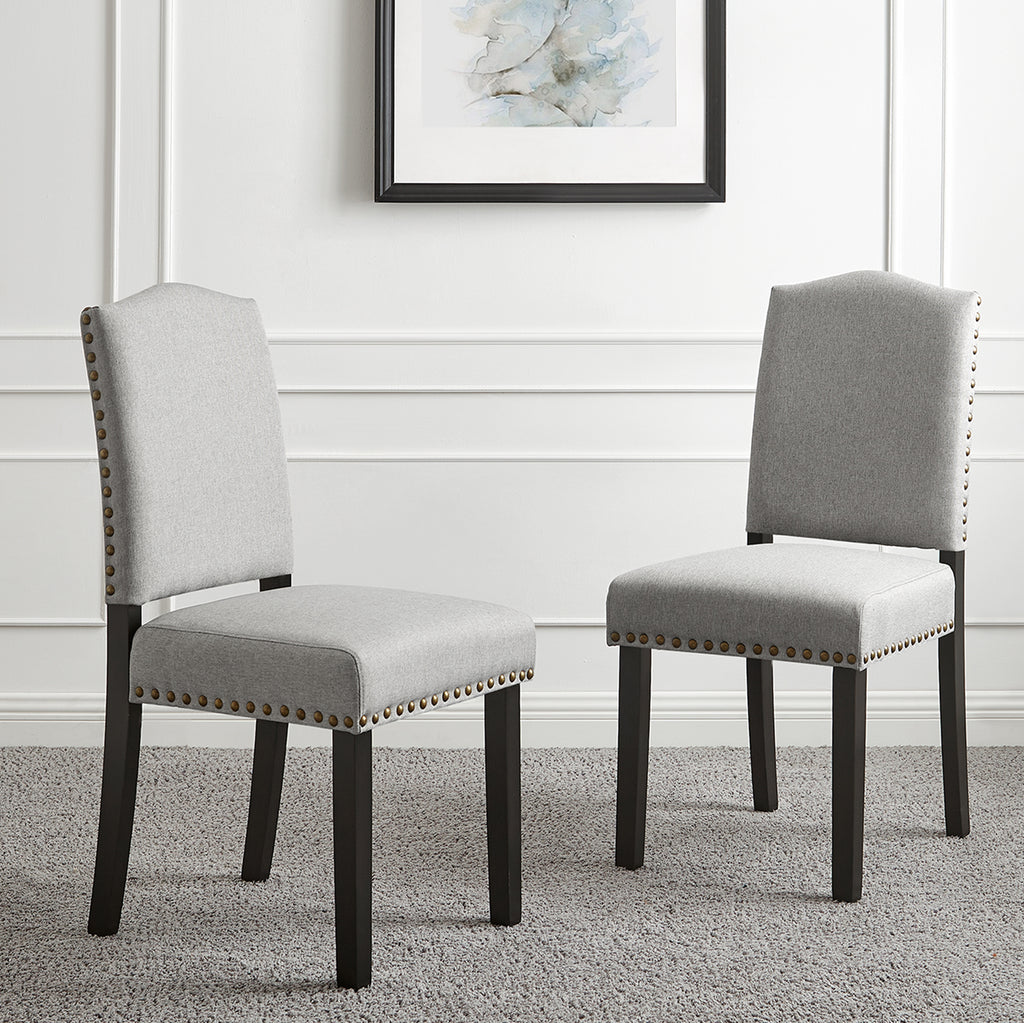 Draycott Set of 2 Grey Fabric Dining Chairs | daals