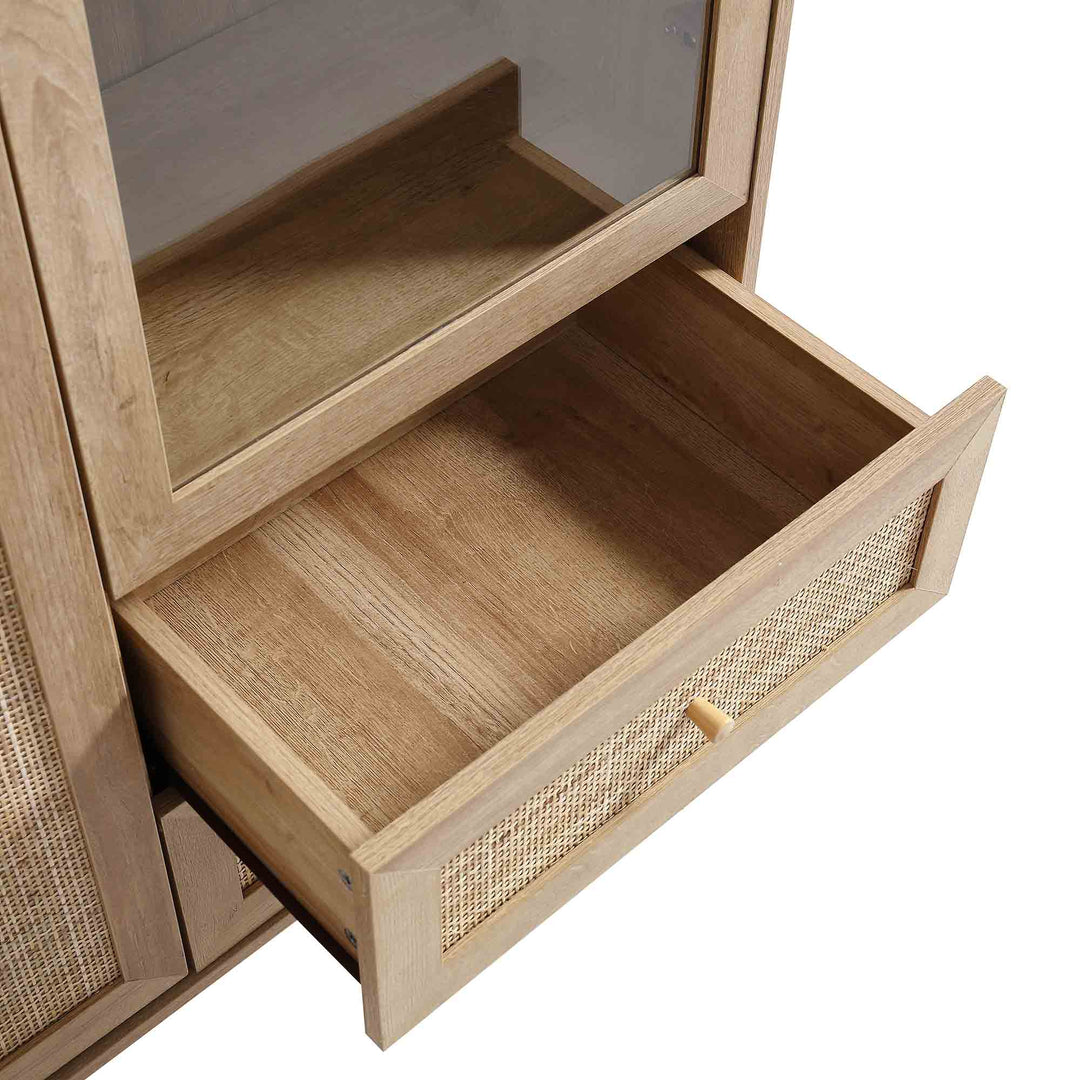 Frances Woven Rattan Display Cabinet, Natural | daals