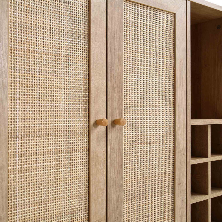 Frances Woven Rattan Drinks Cabinet, Natural | daals