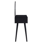 Frances Woven Rattan Dressing Table with Mirror, Black | daals