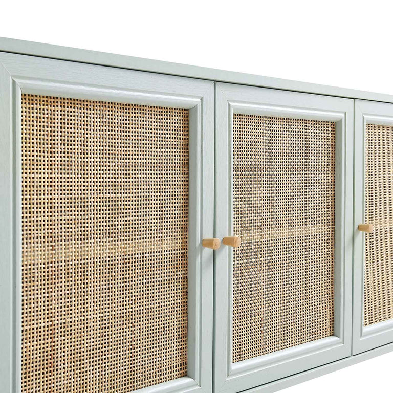 Frances Woven Rattan 3-Door Sideboard, Mint | daals