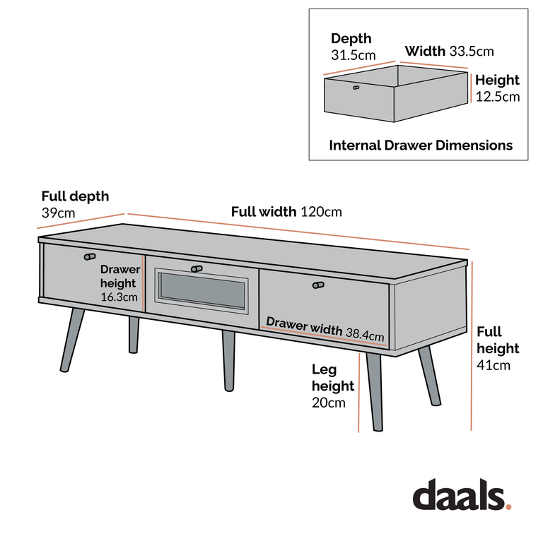 Anya Woven Rattan 3-Drawer TV Unit in Natural | daals