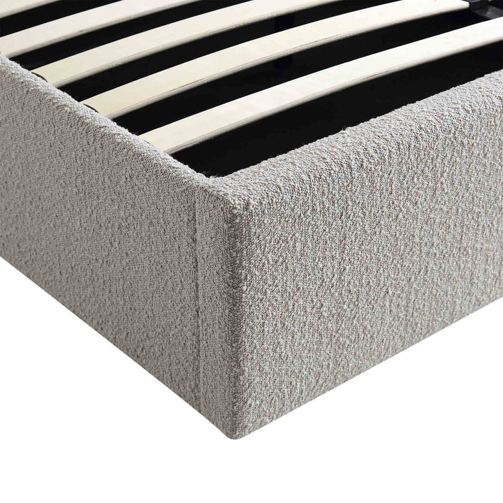 Archer Grey Boucle Ottoman Storage Bed | daals