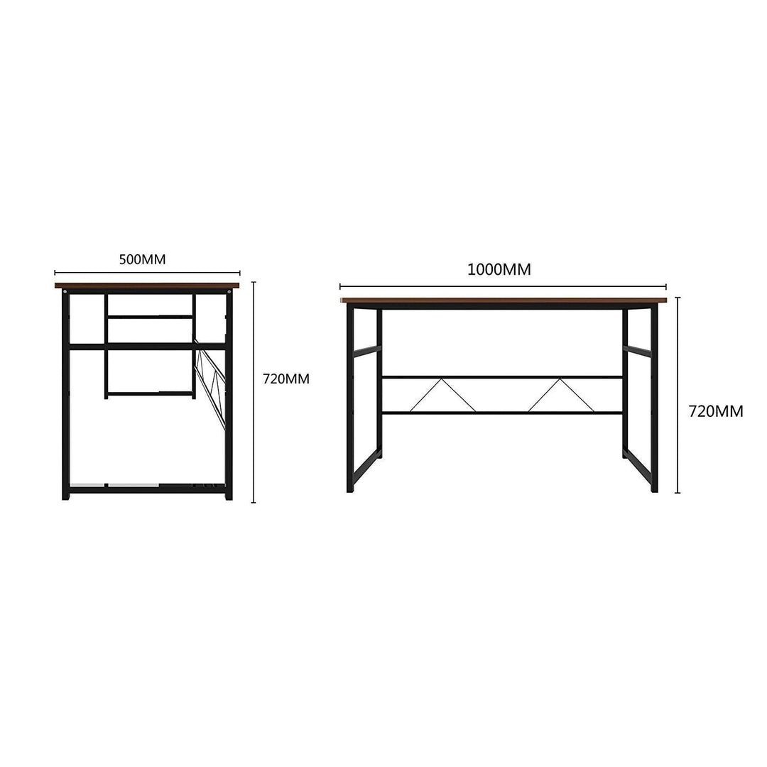 Sleek Design Computer Desk Home Office Table 100 x 50 x 72 cm , Walnut ...