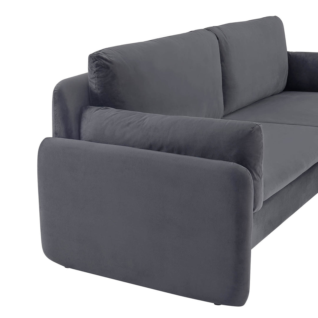 Clapham 3-Seater Grey Velvet Fabric Sofa | daals