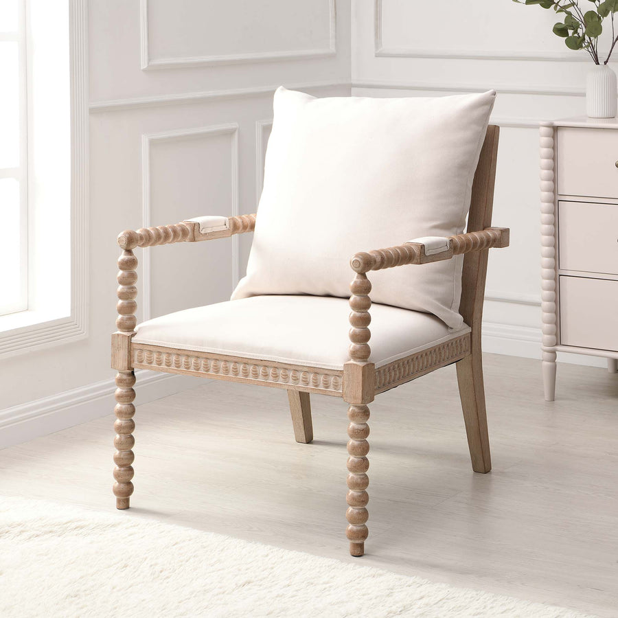 Hemingford Beige Fabric Bobbin Armchair | daals
