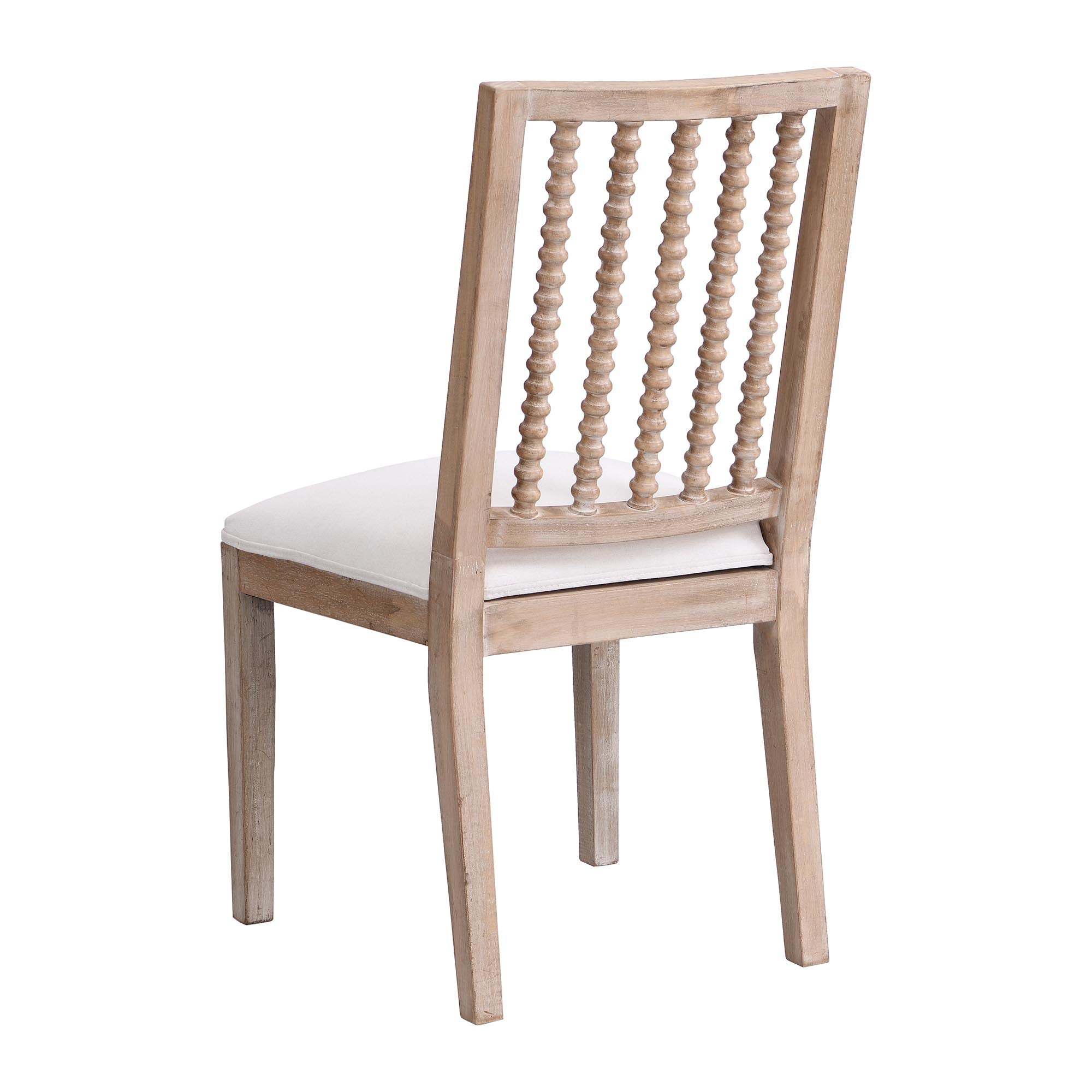 Hemingford Set of 2 Beige Fabric Bobbin Spindle Dining Chair | daals