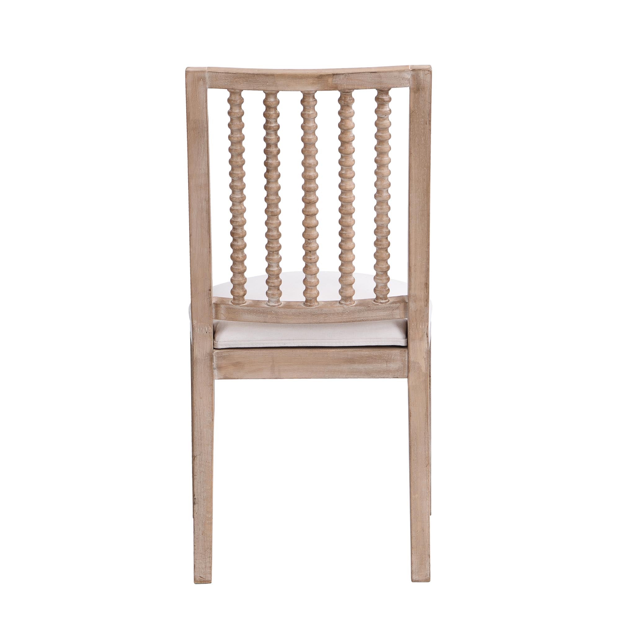 Hemingford Set of 2 Beige Fabric Bobbin Spindle Dining Chair | daals