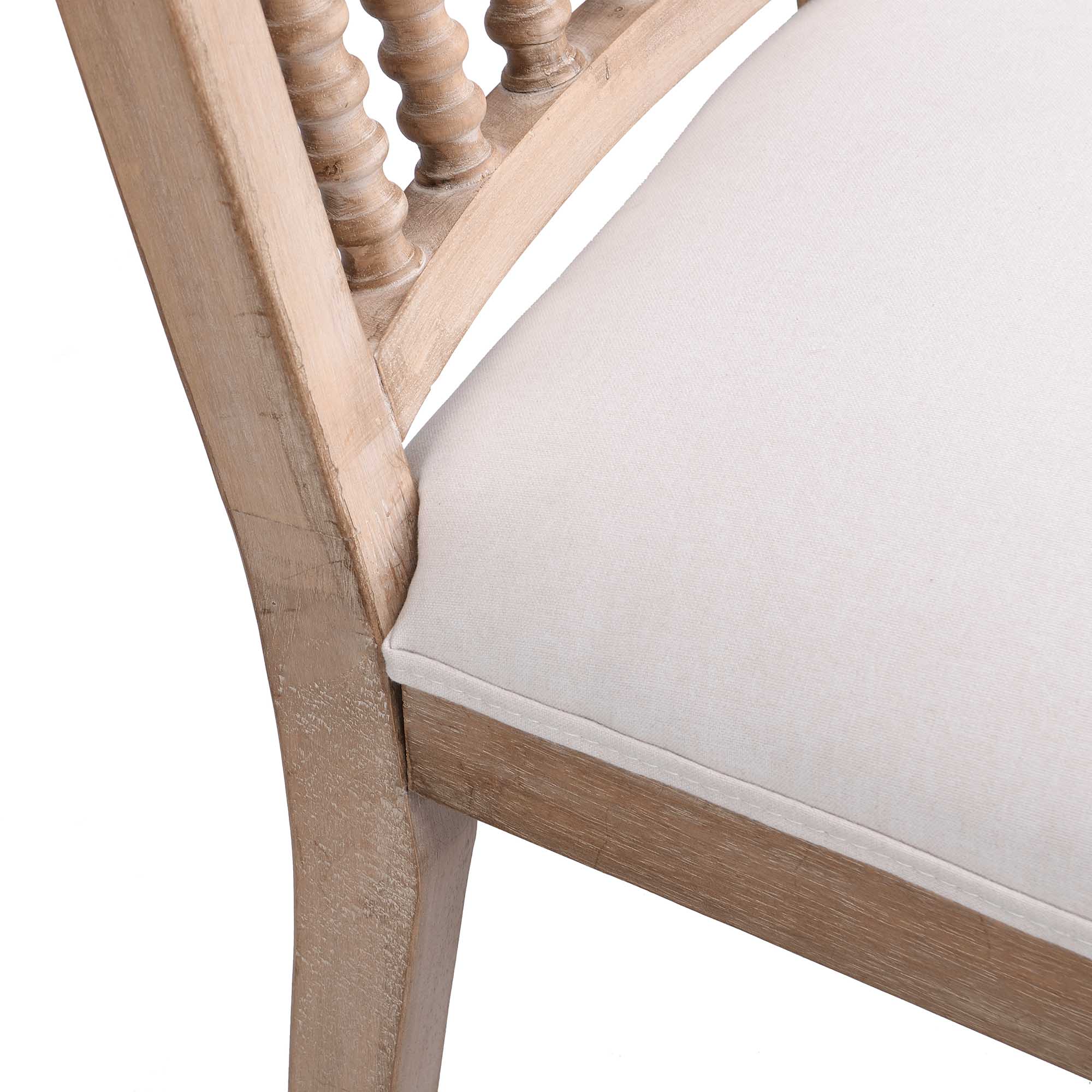 Hemingford Set of 2 Beige Fabric Bobbin Spindle Dining Chair | daals