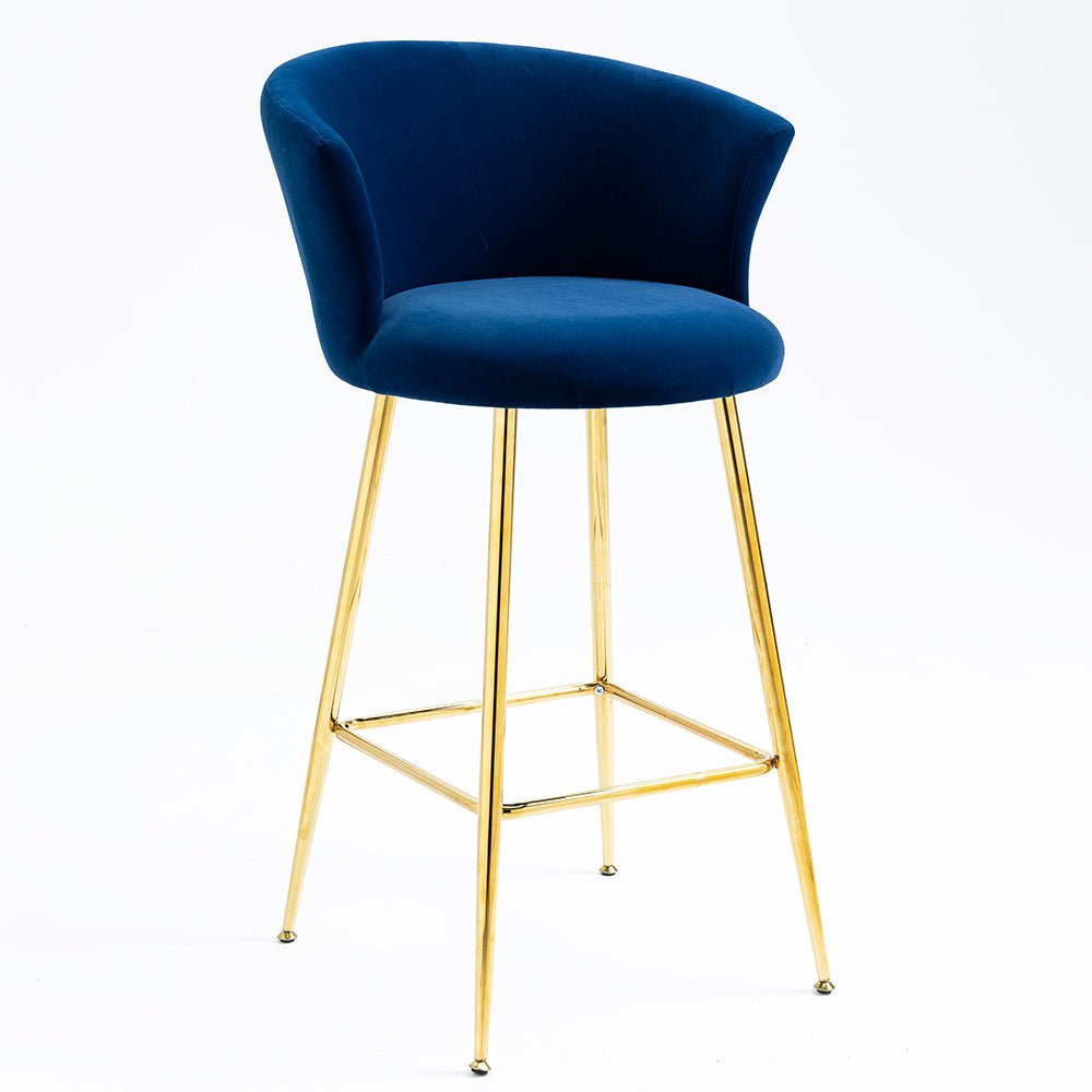 Kylie Set of 2 Blue Velvet Bar Stools | daals