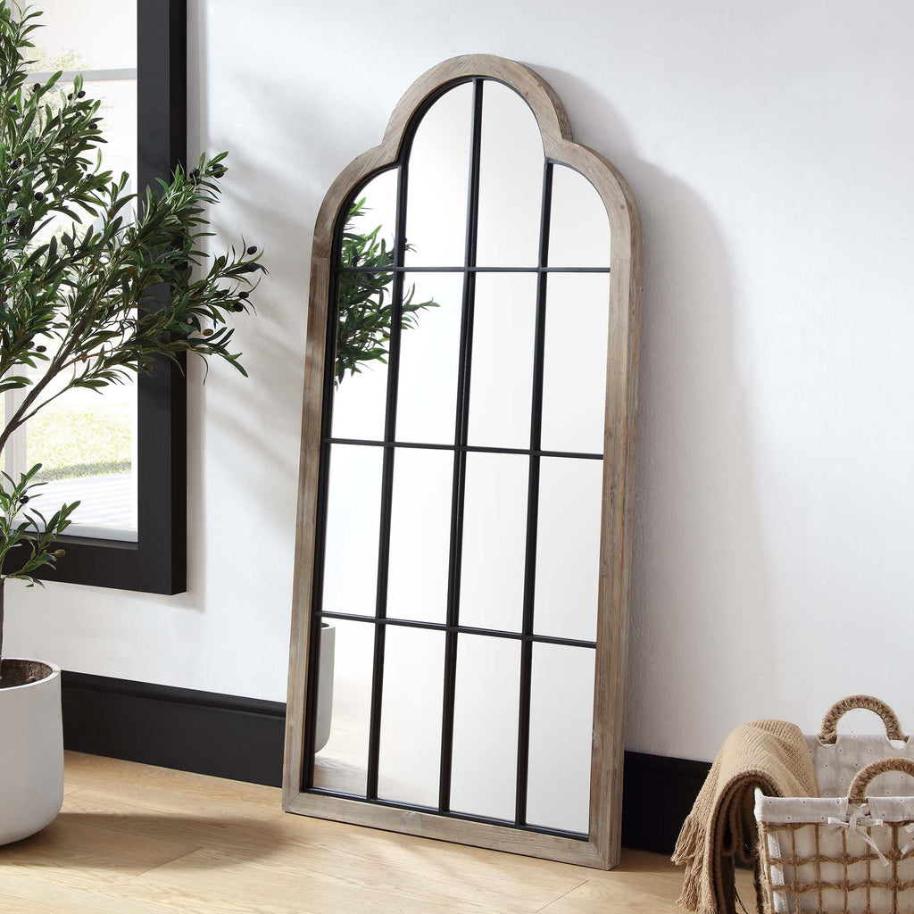 Southam Arched Full Length Wooden Frame Window Mirror 160 x 76 cm | daals