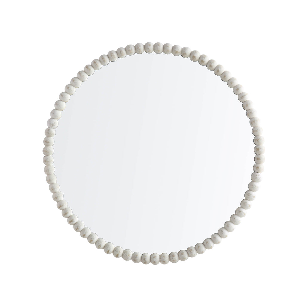 Luna Round Bobbin Wall Mirror 77 x 77 cm, Washed White | daals
