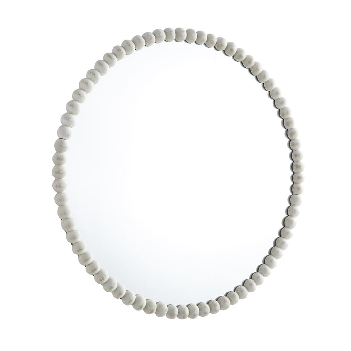 Luna Round Bobbin Wall Mirror 77 x 77 cm, Washed White | daals