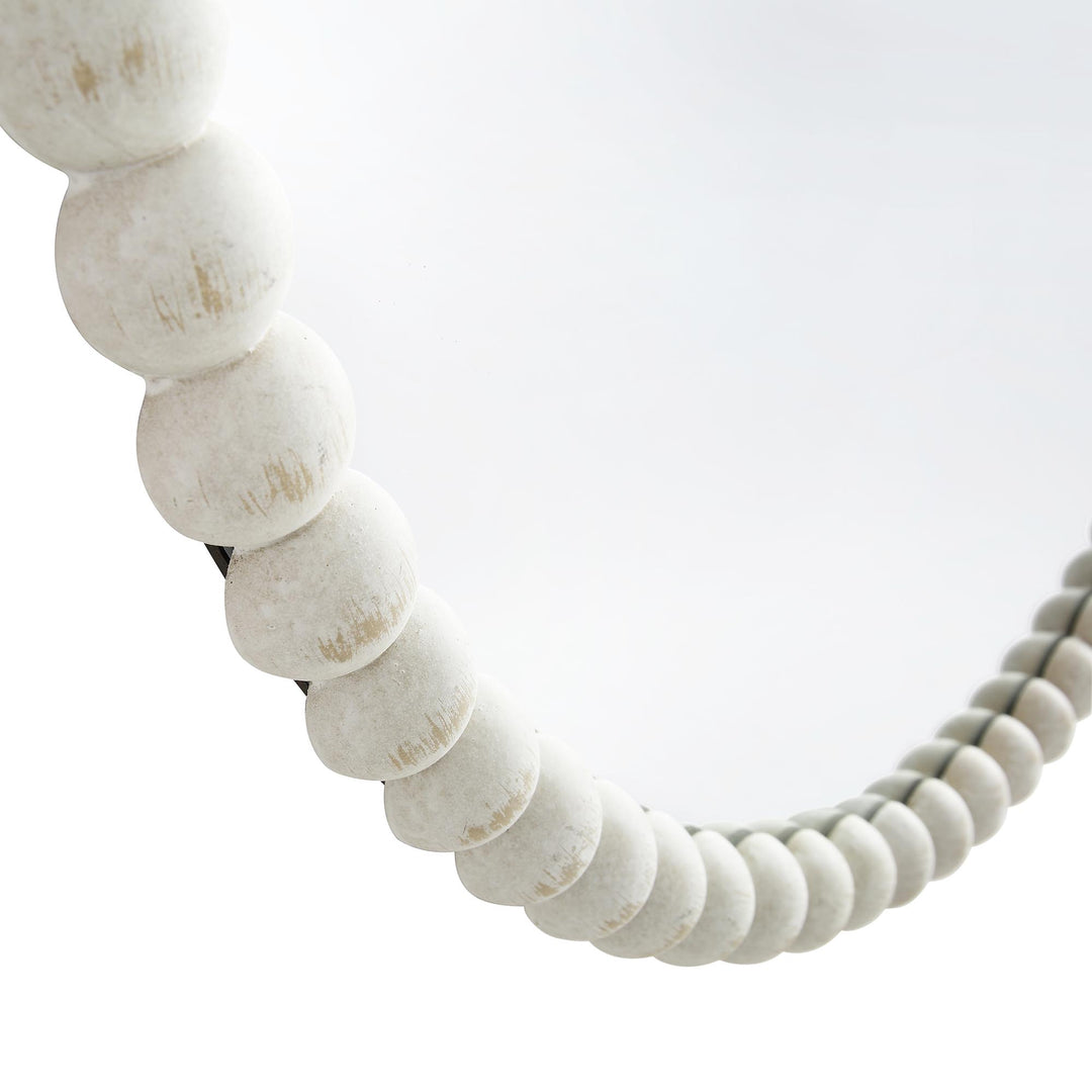 Luna Round Bobbin Wall Mirror 77 x 77 cm, Washed White | daals