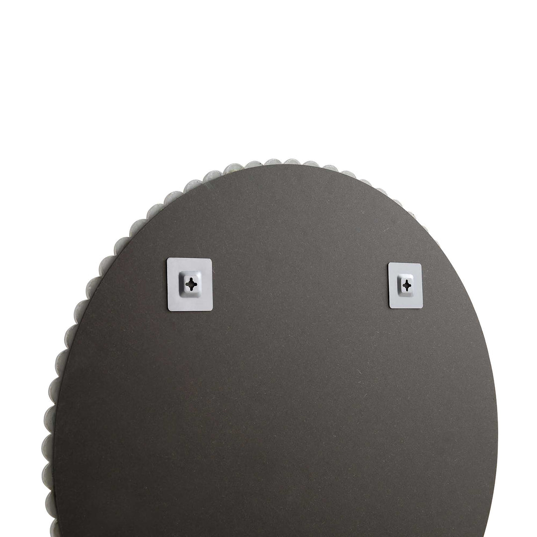 Luna Round Bobbin Wall Mirror 77 x 77 cm, Washed White | daals