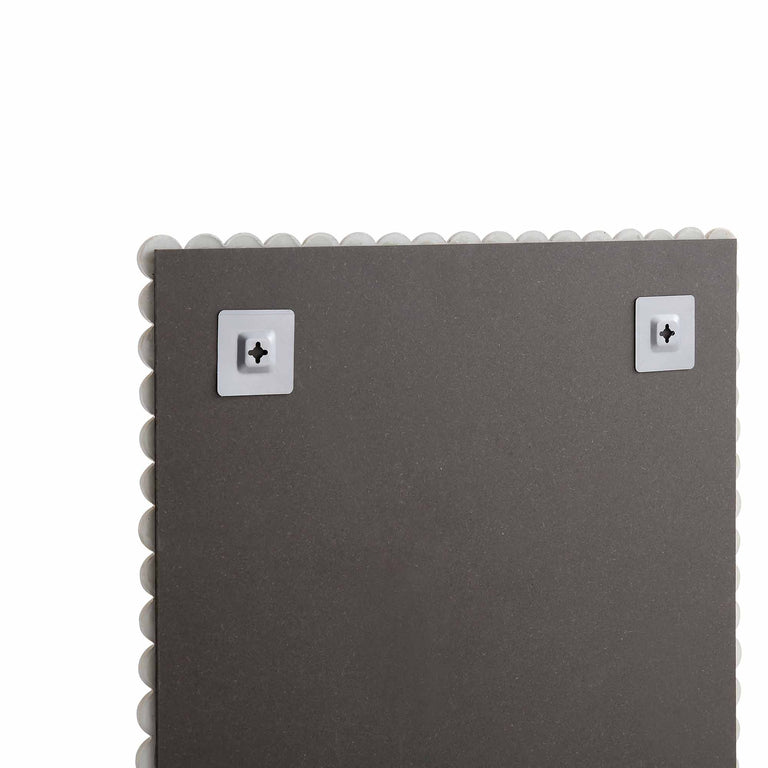 Luna Rectangular Bobbin Wall Mirror 80 x 60 cm, Washed White | daals