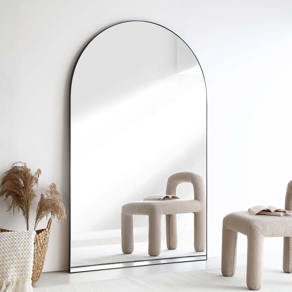 Eden Arched Full Length Metal Frame Mirror 180 x 110 cm, Black | daals