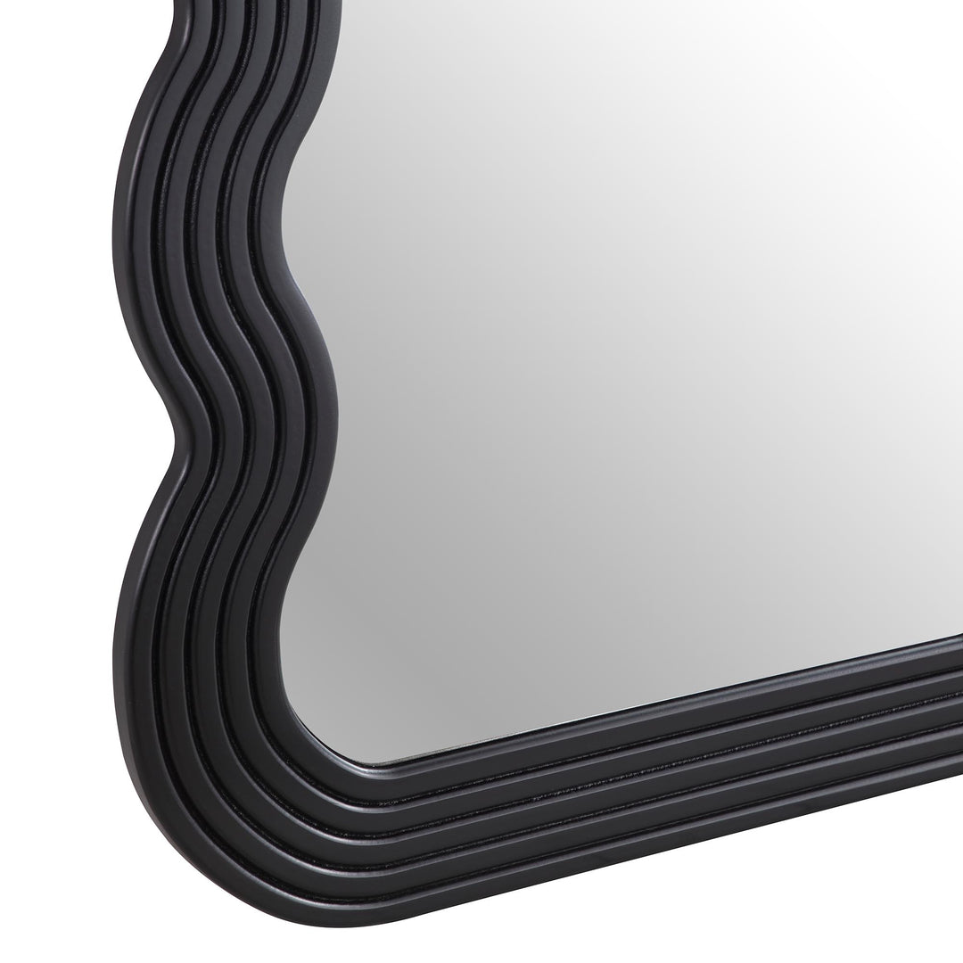 Venus Full Length Wave Mirror 180 x 100 cm, Black | daals