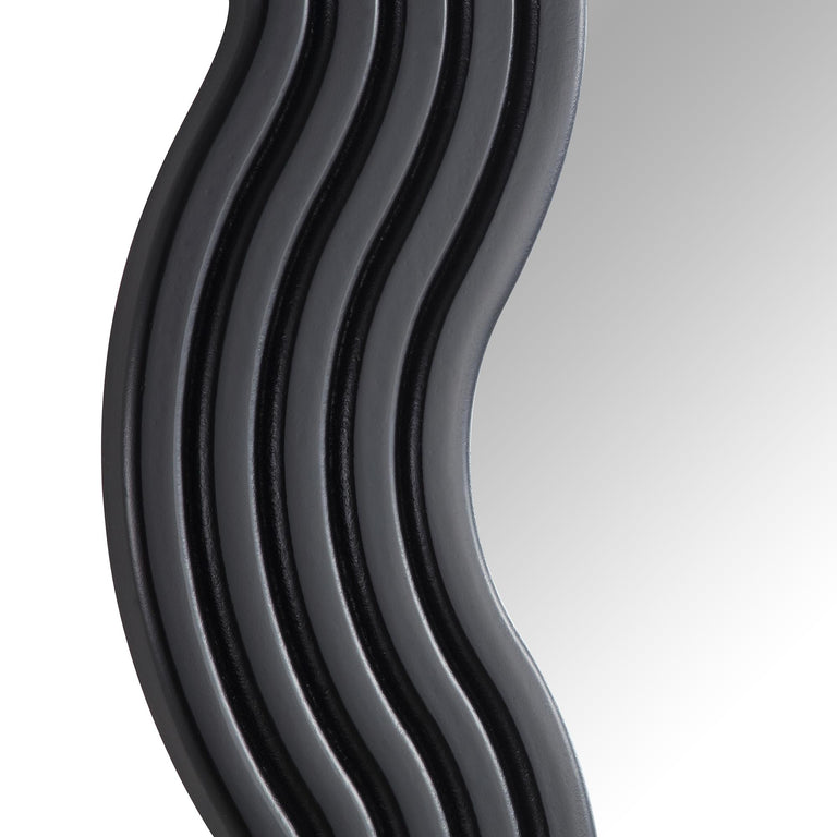 Venus Full Length Wave Mirror 180 x 100 cm, Black | daals