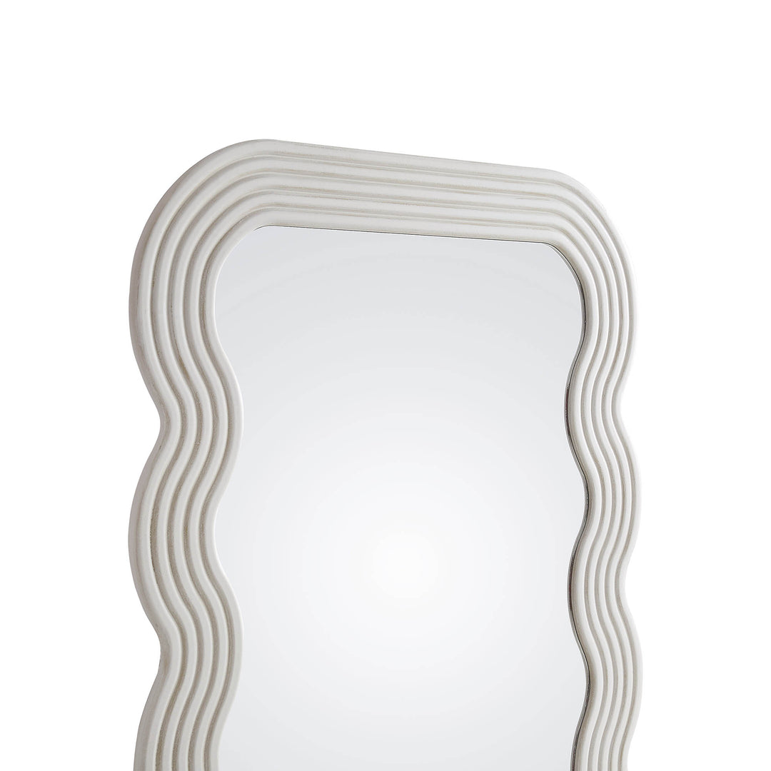 Venus Full Length Wave Mirror 180 x 100 cm, Washed White | daals