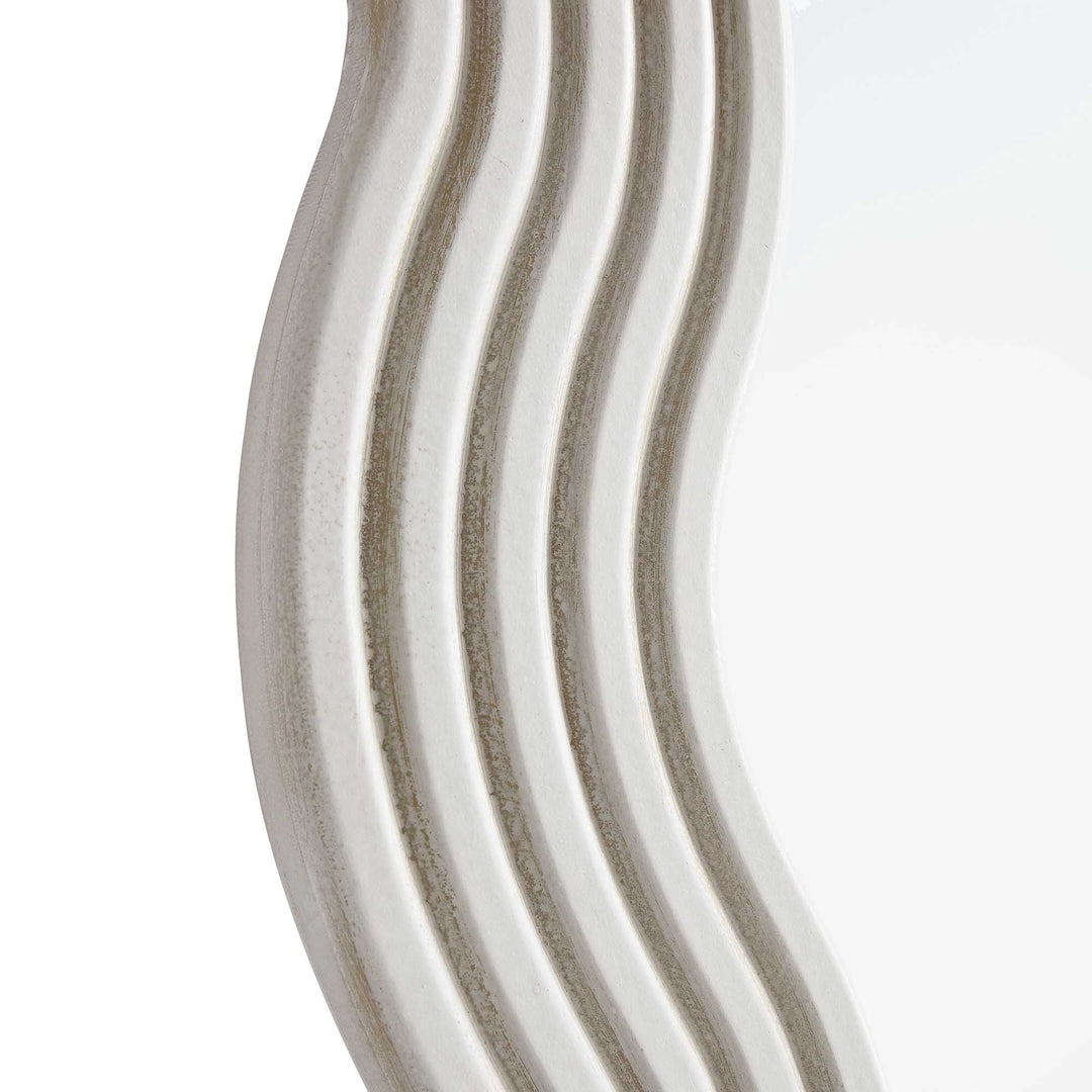 Venus Full Length Wave Mirror 180 x 100 cm, Washed White | daals