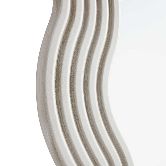 Venus Full Length Wave Mirror 180 x 100 cm, Washed White | daals