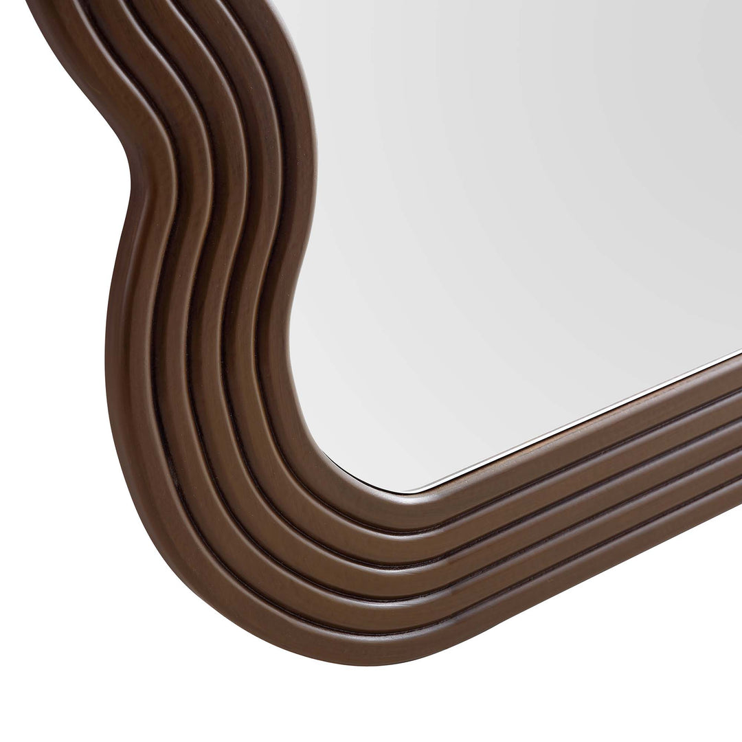 Venus Full Length Wave Mirror 180 x 100 cm, Walnut | daals