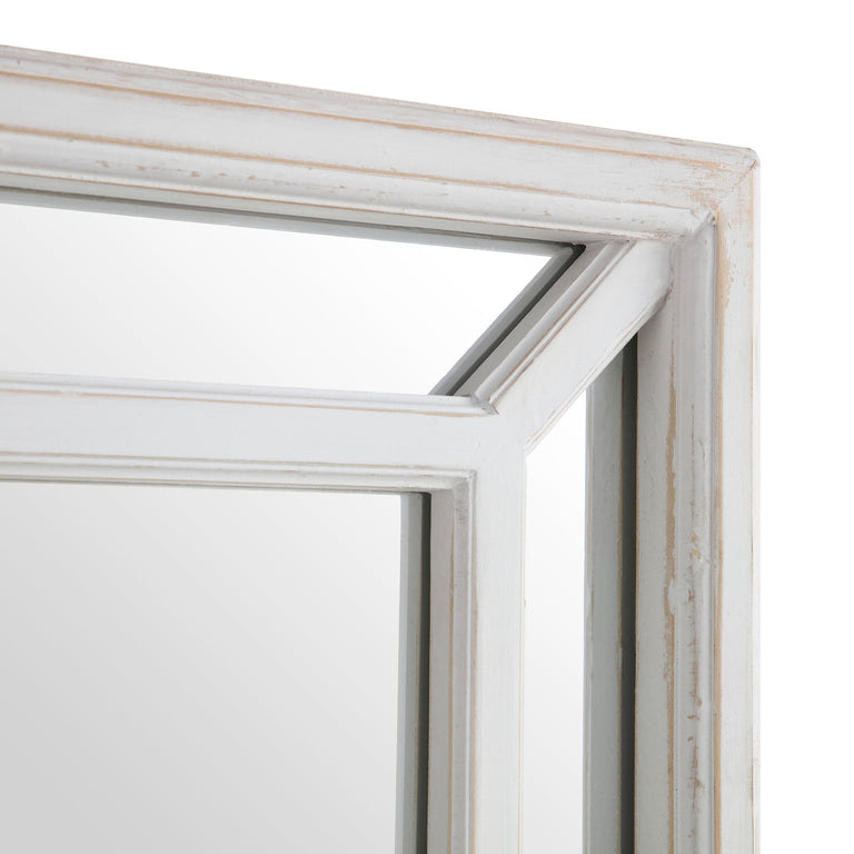 Edgeworth Washed White Full Length Wooden Frame Window Mirror 160 x 60 ...