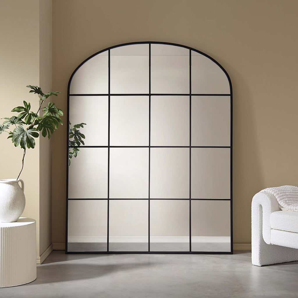 Portobello Arched Full Length Metal Frame Window Mirror 180 x 140 cm ...