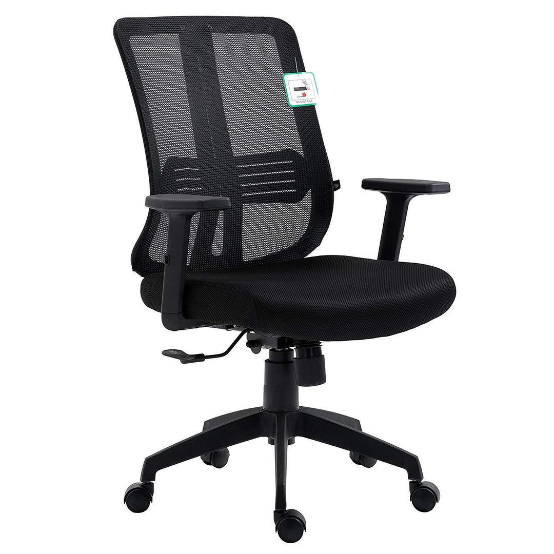 Black Mesh Medium Back Executive Office Chair Swivel Desk Chair with S ...