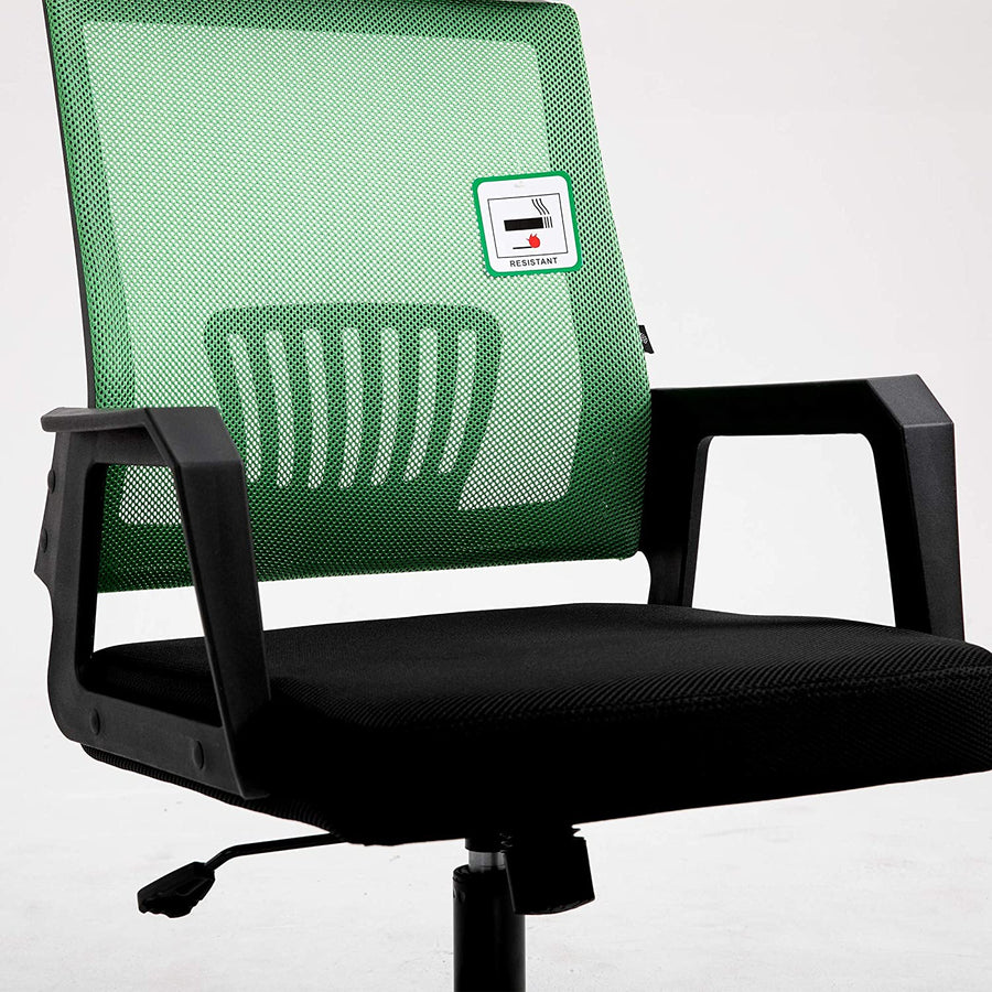 Beni Mesh Office Chair with Headrest in Green | daals