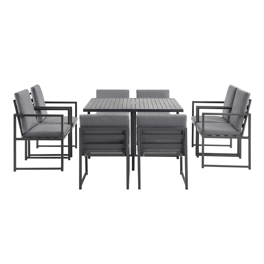Albany Aluminium 9-Piece Outdoor Cube Dining Set, Grey | daals