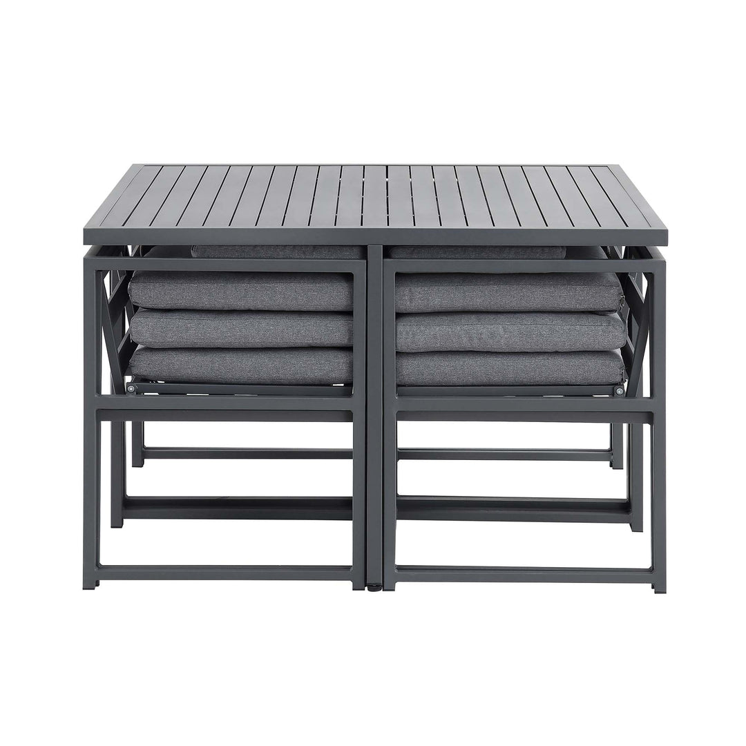 Albany Aluminium 9-Piece Outdoor Cube Dining Set, Grey | daals