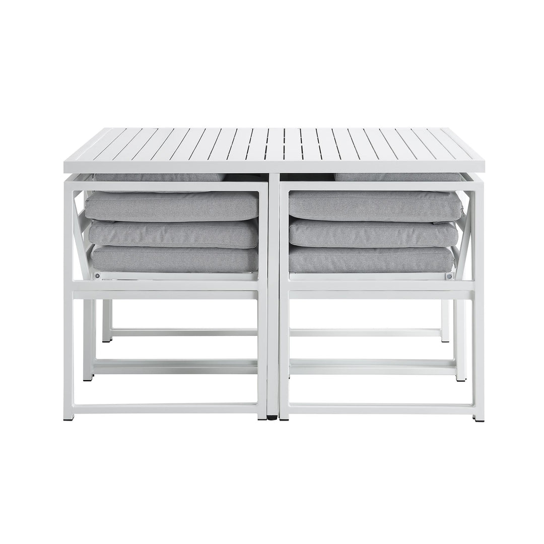 Albany Aluminium 9-Piece Outdoor Cube Dining Set, White | daals