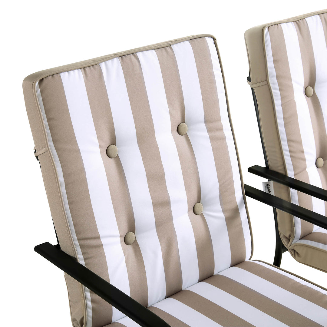 Champneys 6-Seater Steel and Fabric Outdoor Patio Dining Set with Cran ...