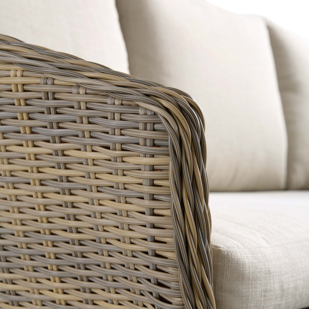 Cliveden Outdoor Aluminium Coffee Table with Rattan Corner Sofa Set | daals