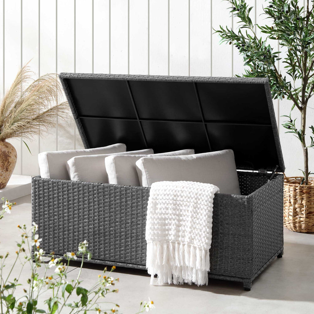 Granchester 120cm Rattan Storage Box, Grey | daals