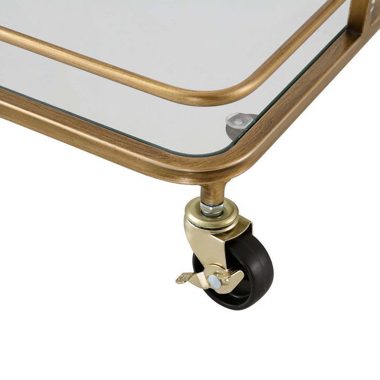Clementine Antique Brass Effect Drink Trolley | daals